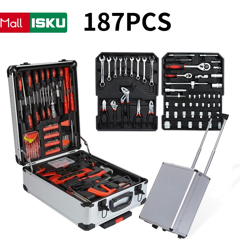 Jual ISKU Set Alat 187 Pcs Set Perkakas Rumah Fitur Lengkap Dan Serbaguna Koper Perkakas Tukang ...