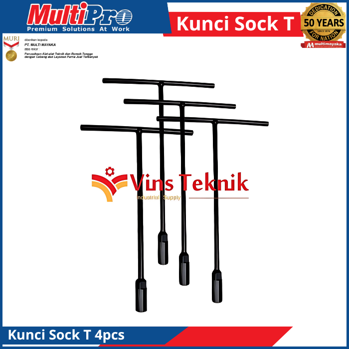 Jual paket kunci T panjang kunci shock T socket T 4pcs MULTIPRO ...