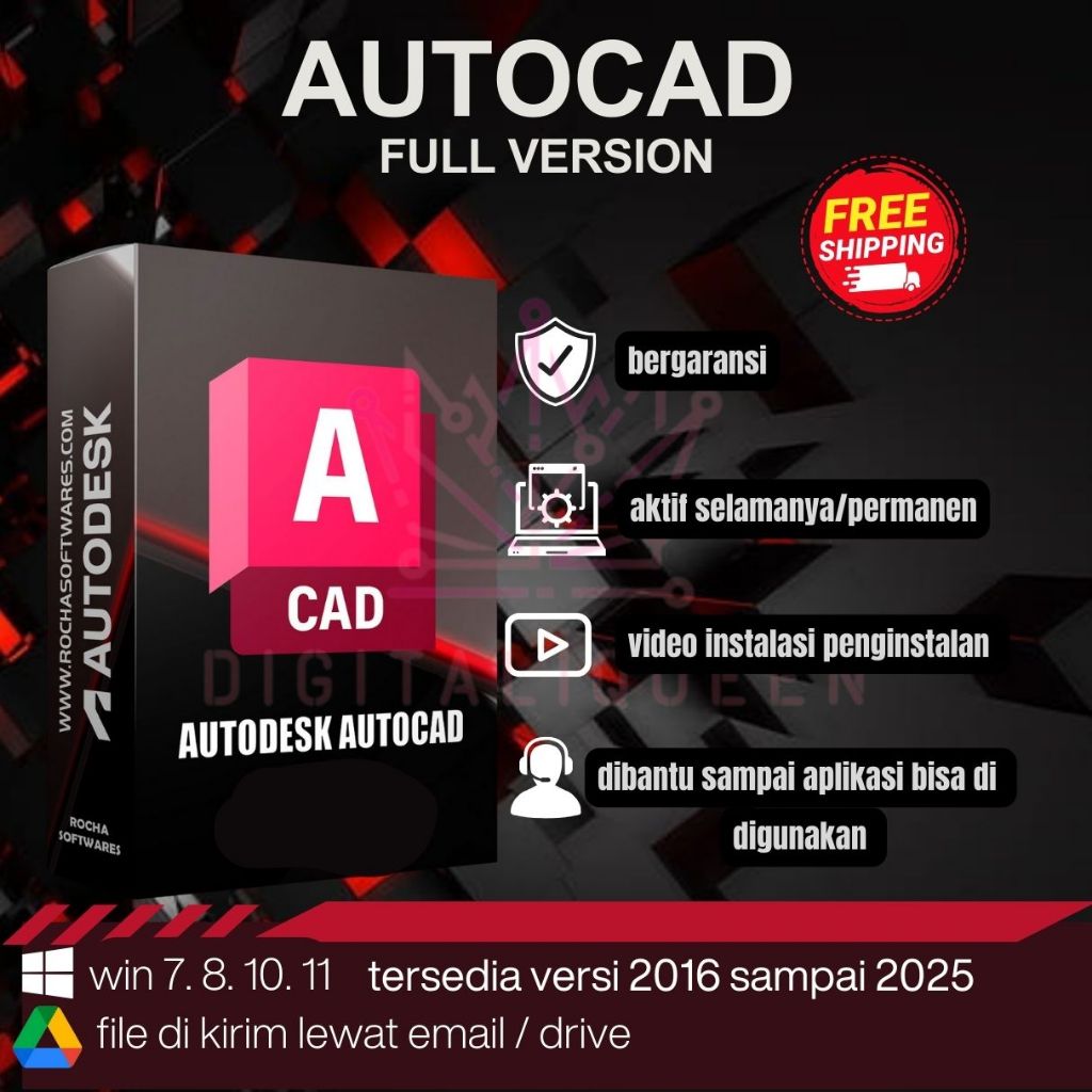 Jual Autocad sofware Architecture Win All Version 2017 2018 2019 2020 2021 2022 2024 2025 ...
