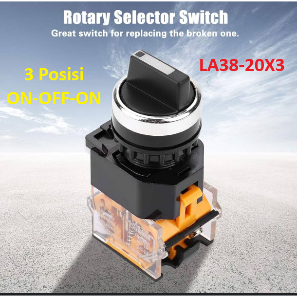 Jual Saklar Knob Selector Switch 3 Posisi 22mm AC 660V ON OFF ON 2NO LA38-20X3 Panel | Shopee ...