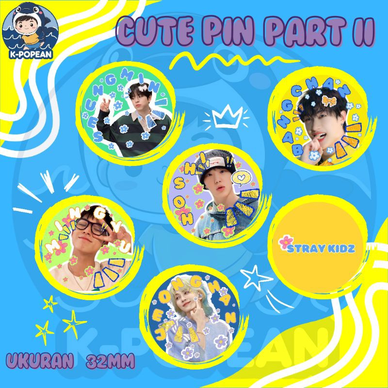 Jual [happy flower pin part II] pin K-pop ukuran 32mm, straykids ...
