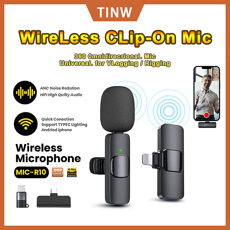 Jual TINW Wireless Mic mikrofon lavalier Wireless Clip on Nirkabel ...