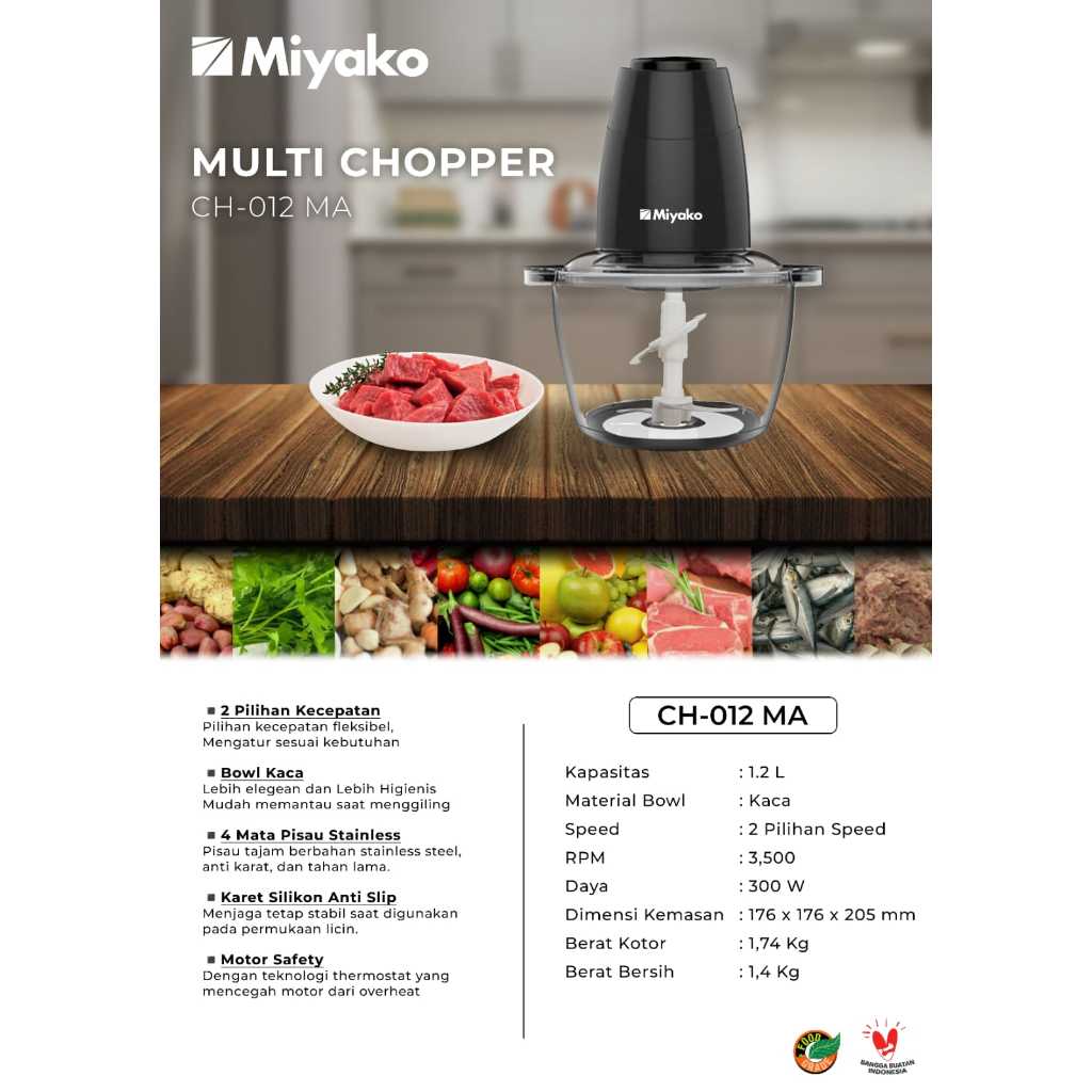 Jual MIYAKO CH 012 MA MULTI CHOPPER FOOD PROCESSOR Penggiling Daging ...