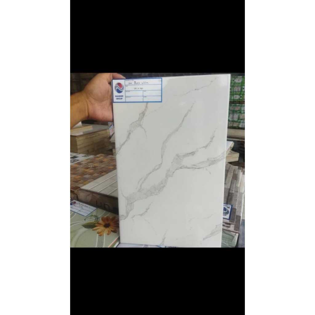 Jual KERAMIK DINDING KAMAR MANDI GLOSY / DINDING DAPUR MINIMALIS | UNO AURA WHITE 25X40 | Shopee ...