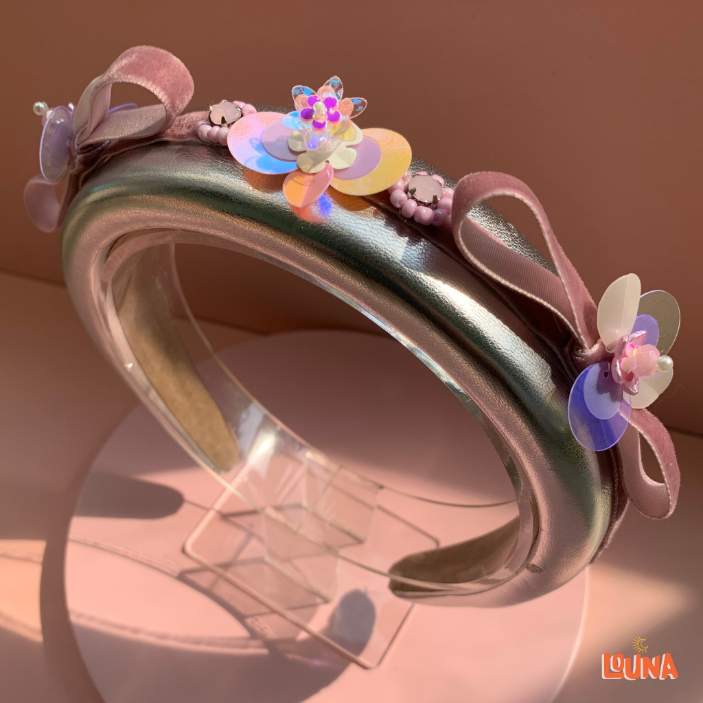 Jual lounakids – Lilac Skyward Headband - Bando Silver dengan Pita dan ...