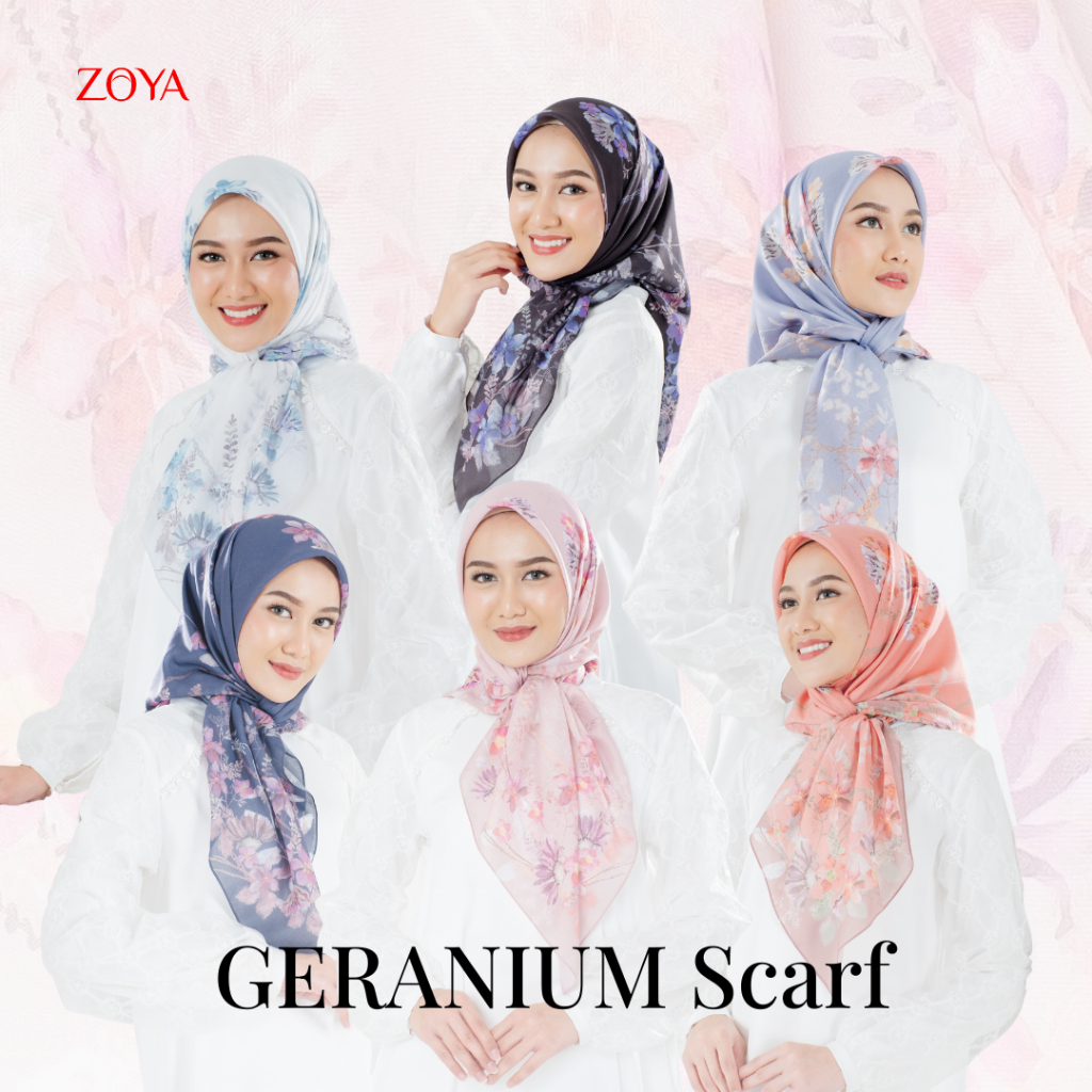 Jual Zoya - Geranium Print Scarf - Kerudung Hijab Segi Empat Motif ...