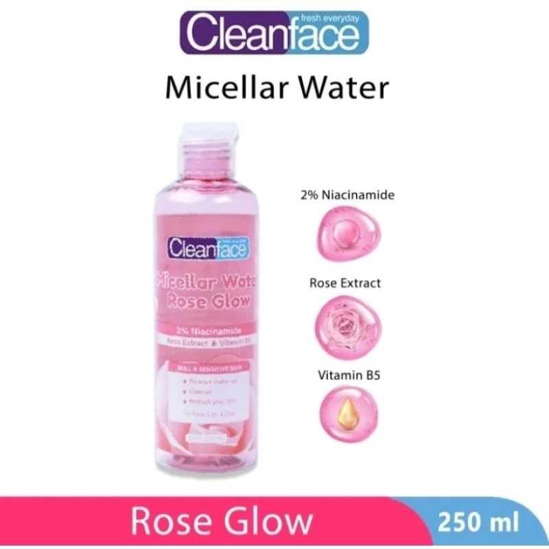 Jual Cleanface Micellar Water Rose Glow 250 ML | Shopee Indonesia