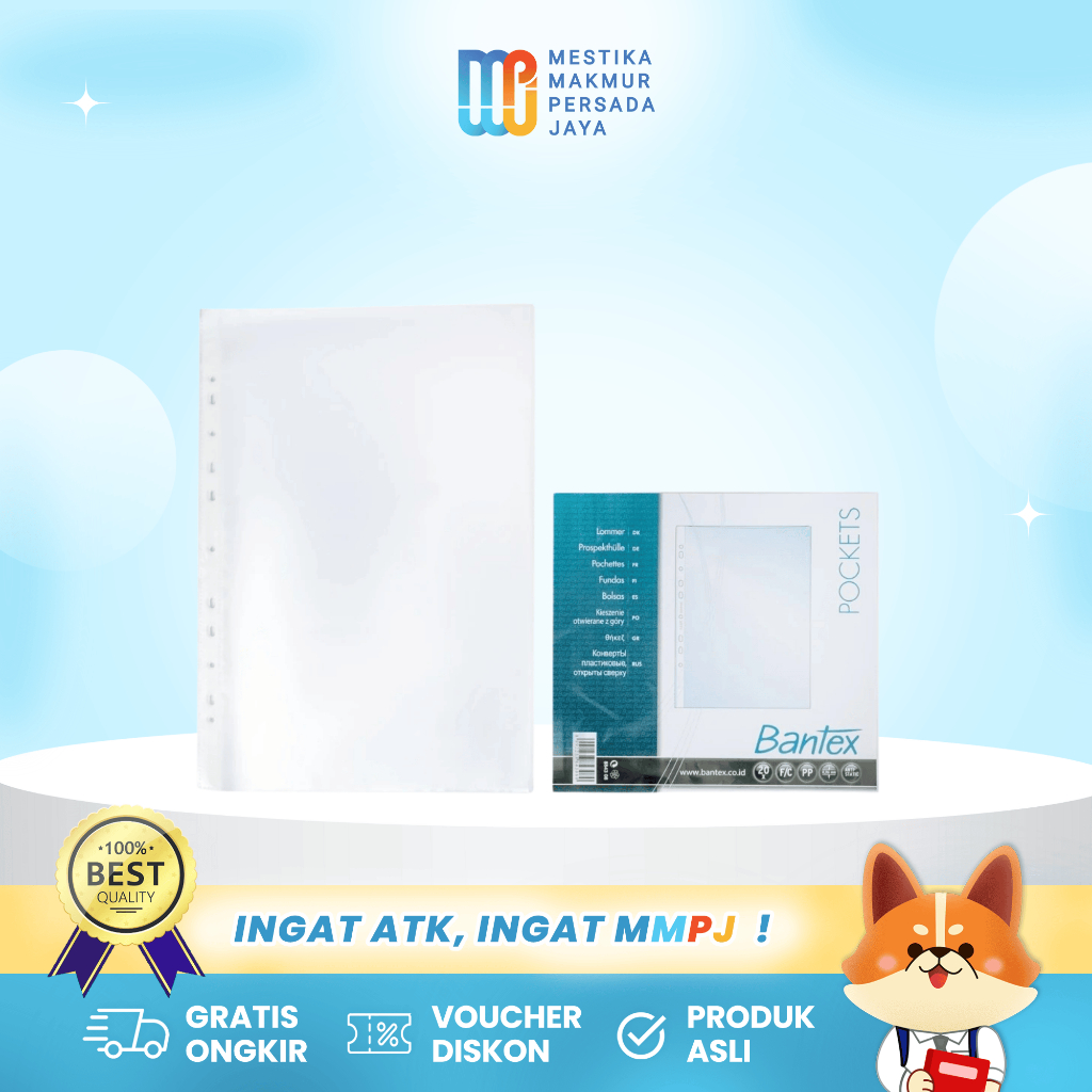 Jual Bantex Pocket Folio/F4 Tempat Dokumen Kantong Plastik Daur Ulang ...