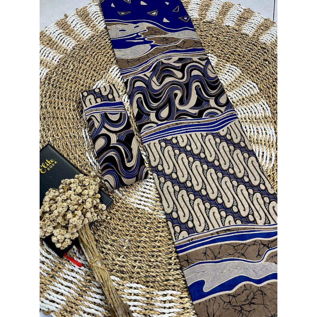 Jual Kain Batik Motif Seno Ombak Biru Hijau Merah Kuning Bahan Katun ...