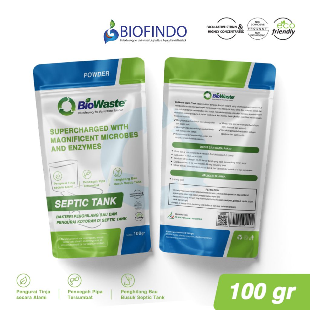 Jual Bakteri Pengurai Limbah Tinja BioWaste Septic Tank Cleaner 100gr ...