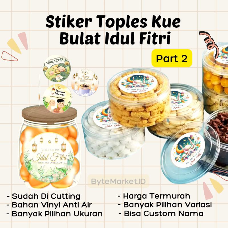 Jual PART 2- 50 pcs Stiker Toples Idul Fitri / Sticker Lebaran / Stiker ...