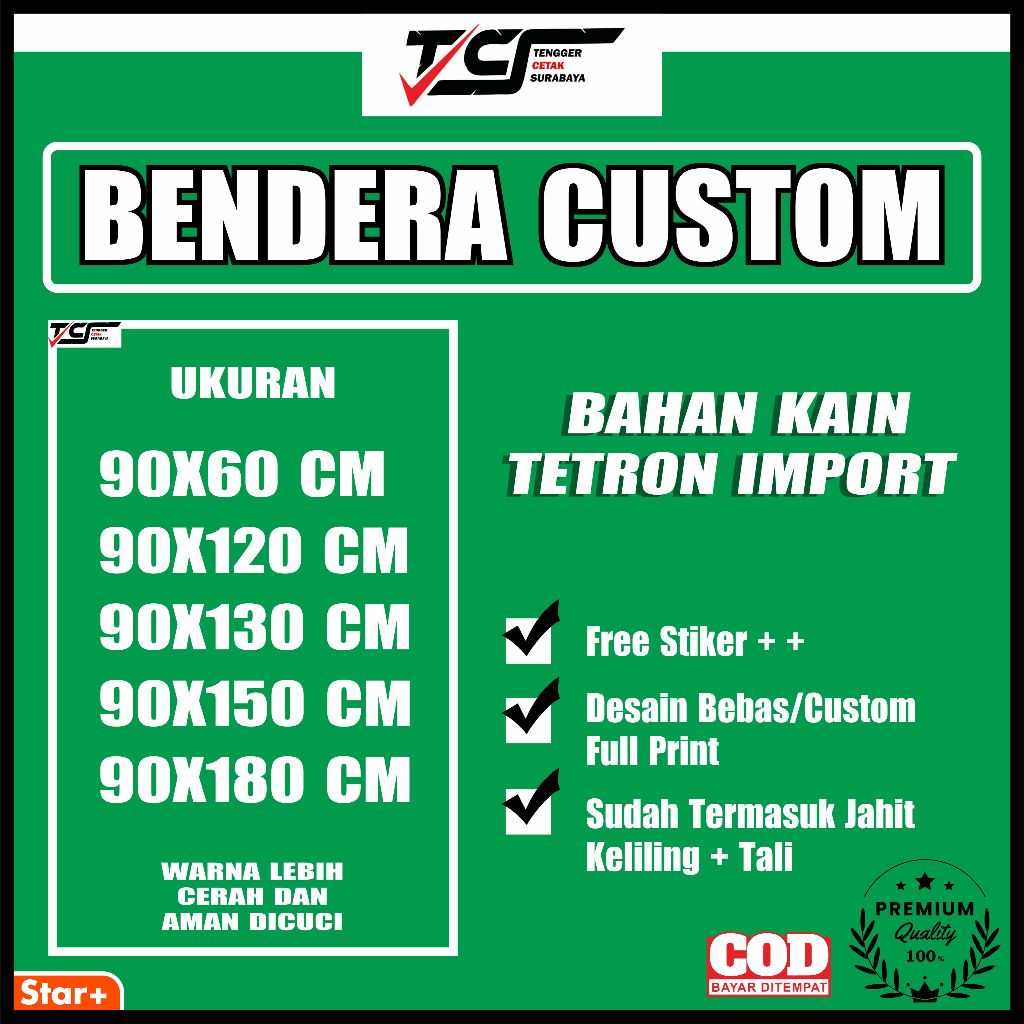 Jual BENDERA CUSTOM SATUAN / BENDERA KELAS / BENDERA SHOLAWAT / BENDERA ...