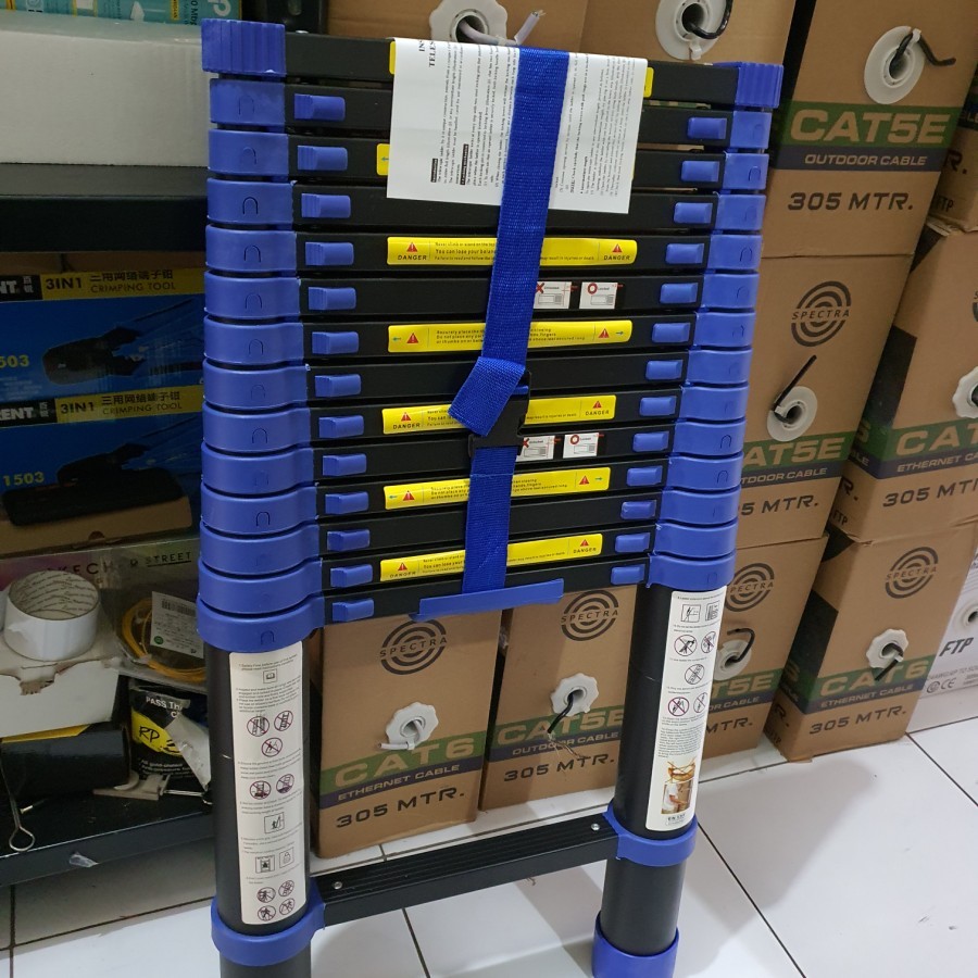 Jual Tangga Lipat Alumunium Teleskopik 5.3M Single Telescopic Tangga 5 ...