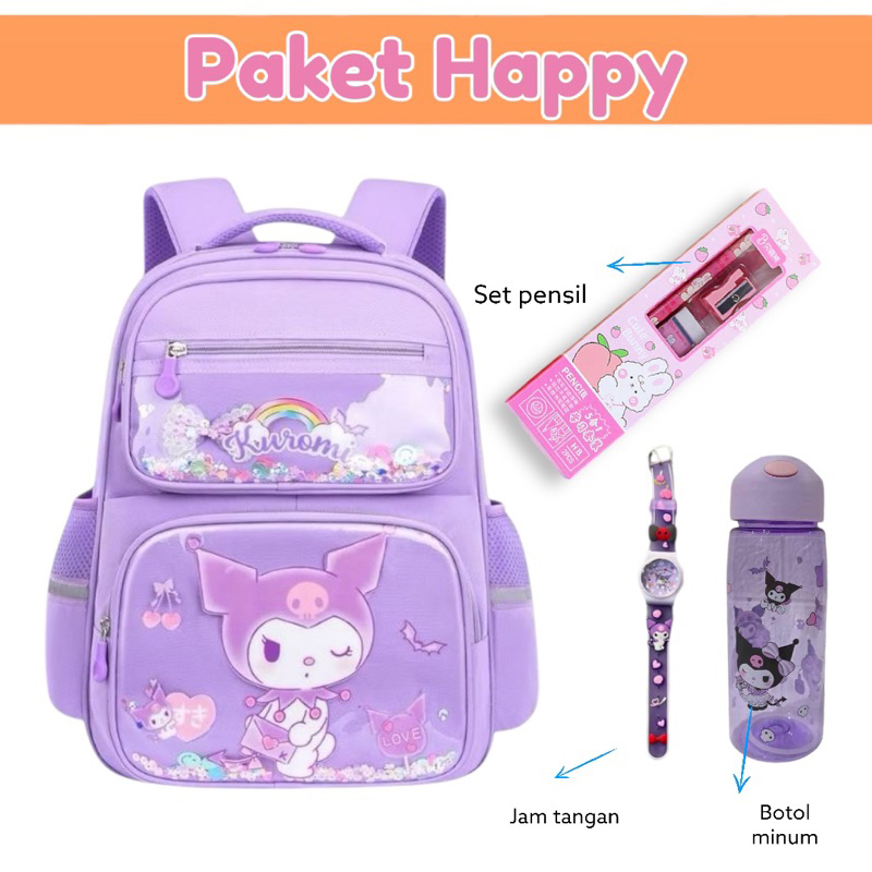 Jual Tas ransel sekolah kuromi backpack / Tas damsel Anak Sekolah perempuan Karnak tee kuromi ...