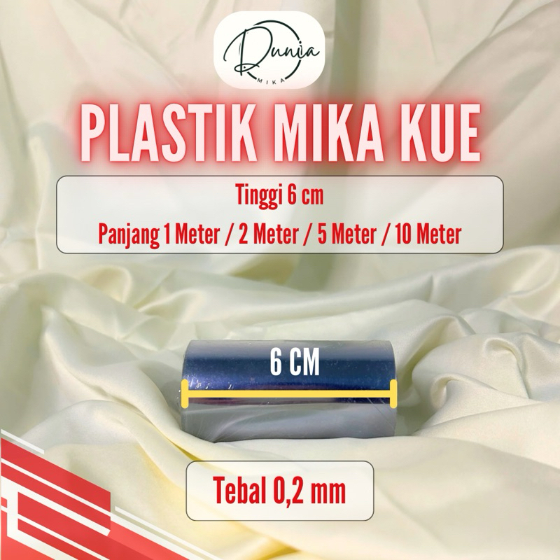 Jual Tebal Mika 0.2 mm, (L) 6 cm, 1 dan 2 Meter, Plastik Mika Kue / Mika Pinggiran Tart / Mika ...