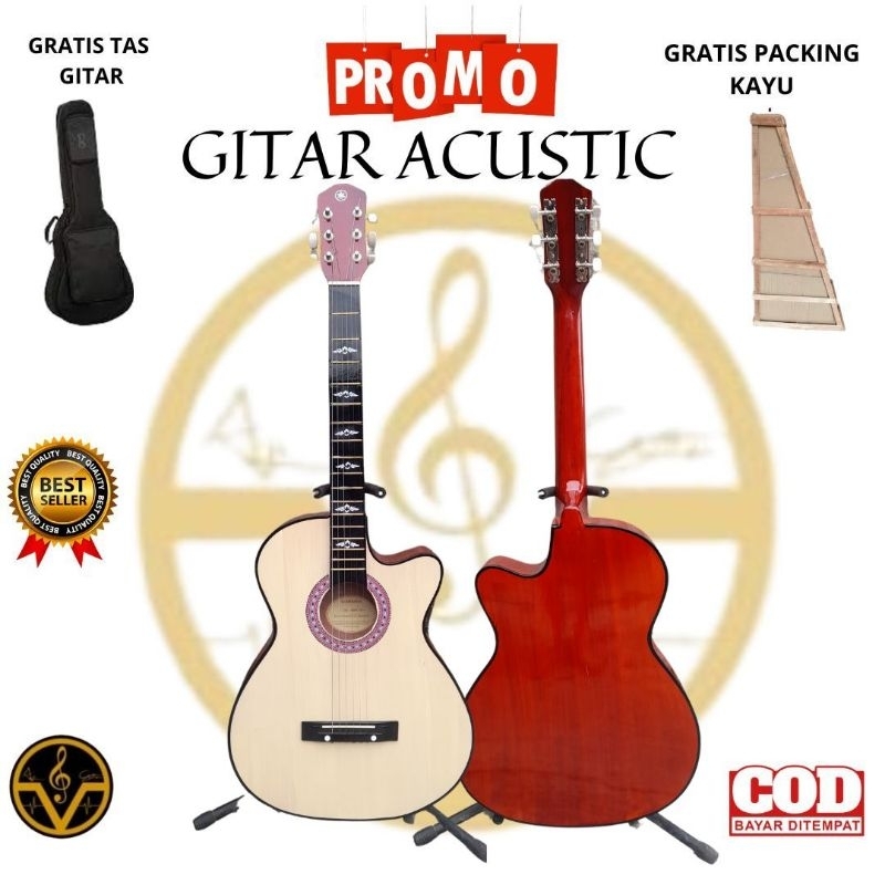 Jual Gitar Akustik Yamaha Custom Untuk Pemula Senar String Gratis ...