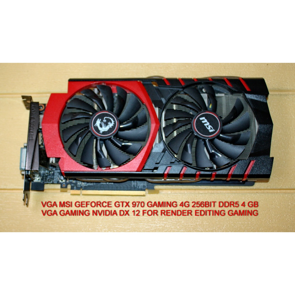 Jual VGA GAMING MSI GeForce GTX 970 GAMING 4G DUAL FAN 256BIT DDR5 4GB ...