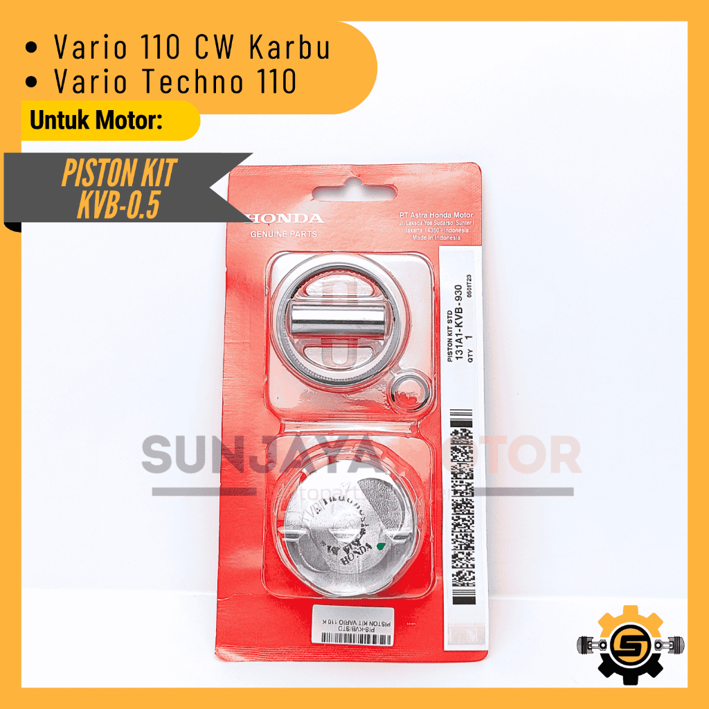 Jual Piston Kit Original Honda KVB Seher Vario 110 CW Karbu Vario ...