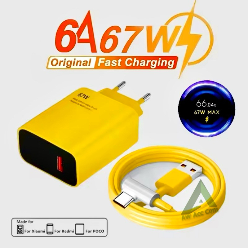 Jual Charger Xiaomi Type C 67W TURBO Super Fast Charging 6A Model ...