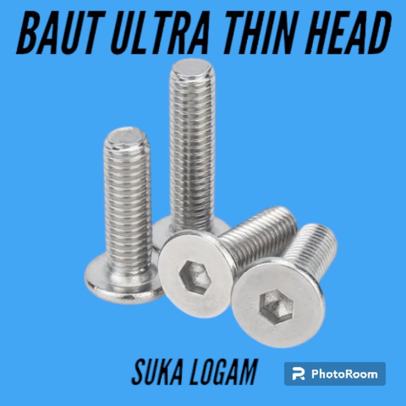 Jual Baut L ULTRA THIN M8 x 16 ( Panjang 1.6cm ) Stainlees Steel 304 Baut Soket Super Tipis ...