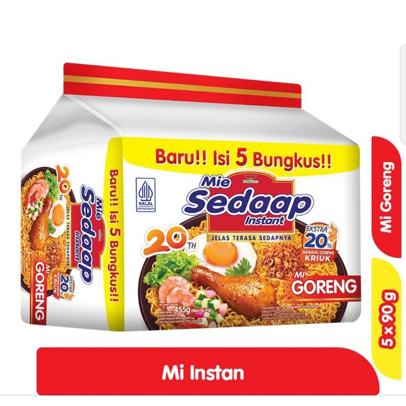 Jual Mie Sedaap Instant Mi Goreng Isi 5 bungkus | Shopee Indonesia