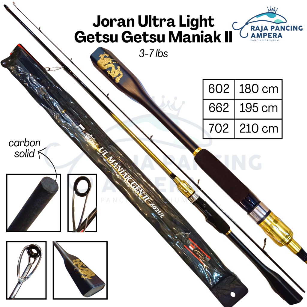 Jual Joran UL Spinning Getsu Maniak Gen II Carbon Solid | Stik Pancing ...