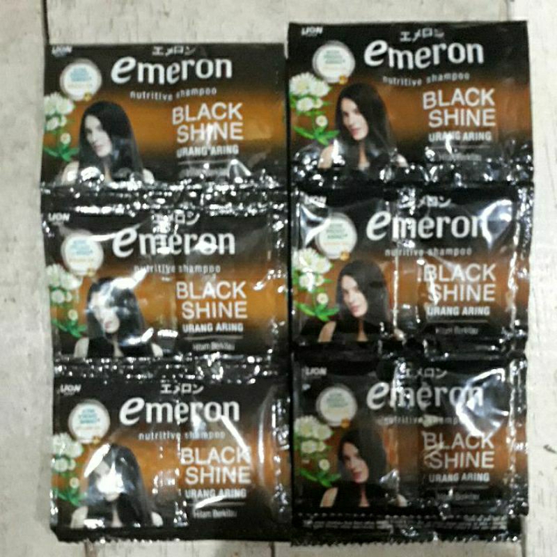 Jual Emeron sampo saset black shine 1 renteng (12 biji) | Shopee Indonesia