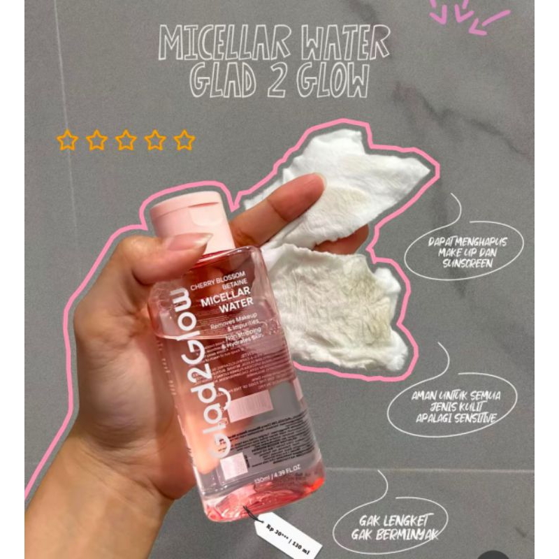 Jual Micellar Water Glad2Glow Cherry Blossom Betaine Micellar Water ...