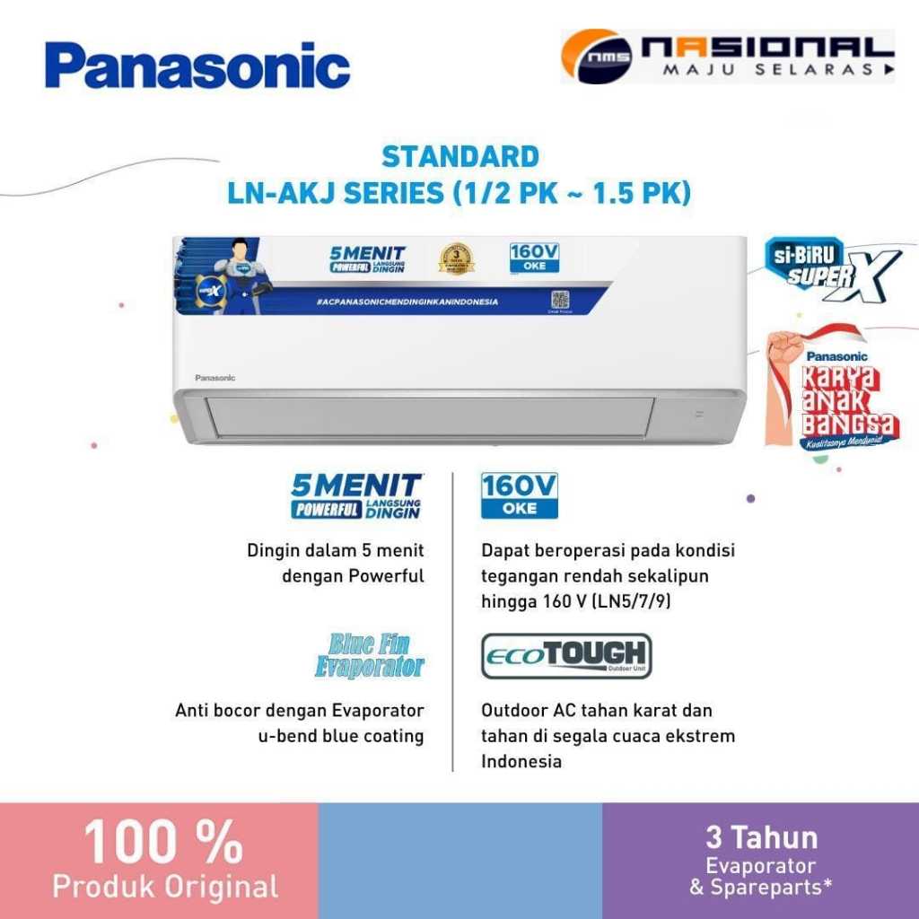 Jual AC Split Panasonic Standart Si Biru 1 PK Type CS/CU-LN09AKJ ...