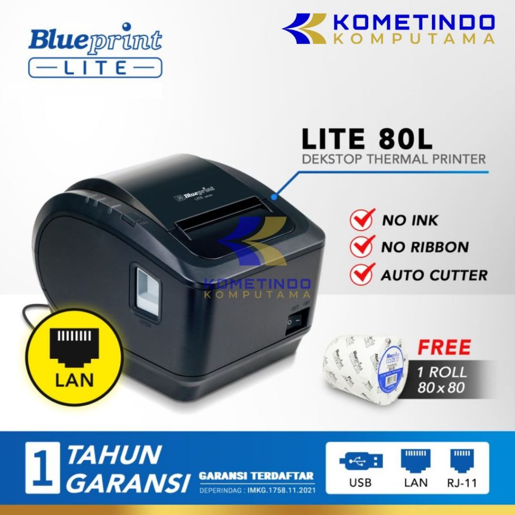 Jual BP-LITE80L - Printer Struk Kasir Blueprint LITE 80L USB LAN RJ11 ...