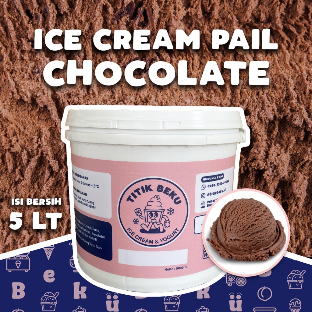 Jual TITIK BEKU ICE CREAM 5 LITER CHOCOLATE COKLAT DARK CHOCO / PAIL ...