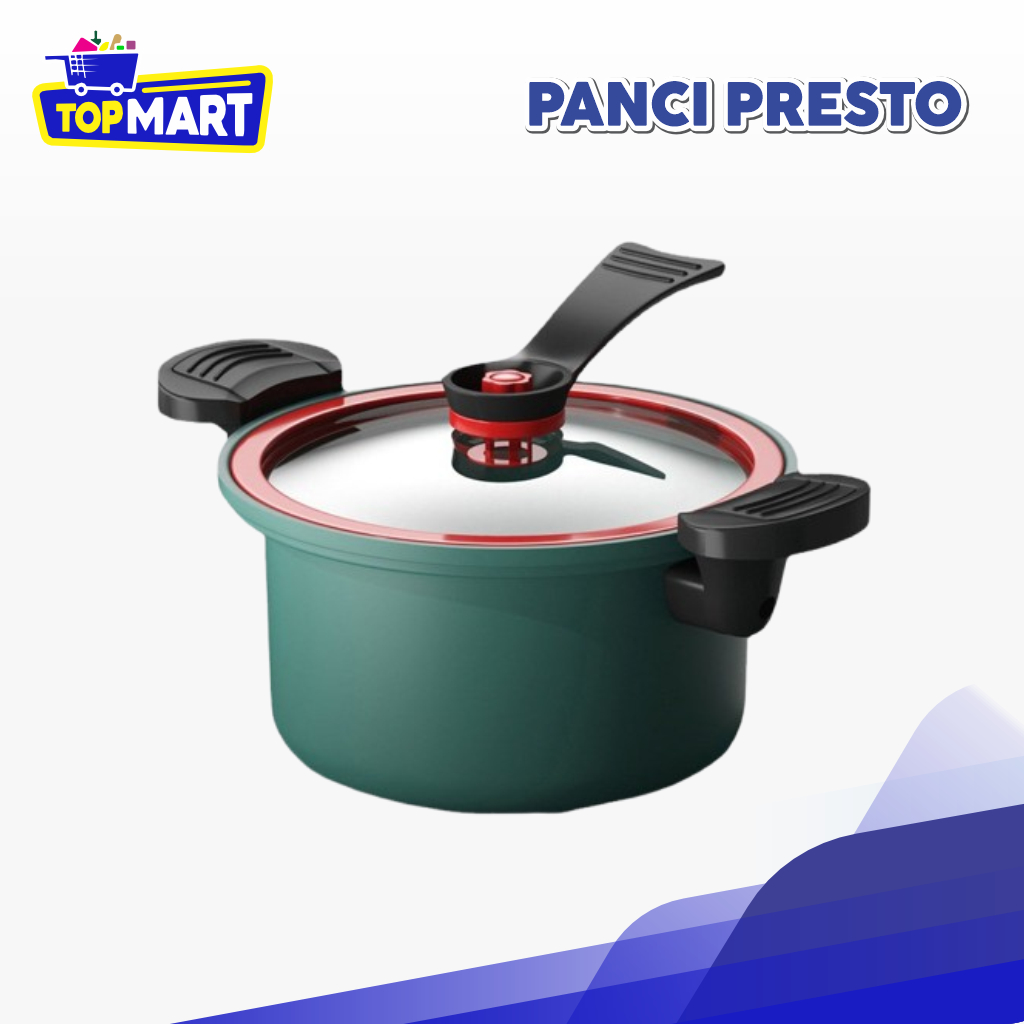 Jual TOPMART - Panci Presto Teflon Pressure Cooker Pot 3.5 Liter Melunakan Daging Lembut Anti ...
