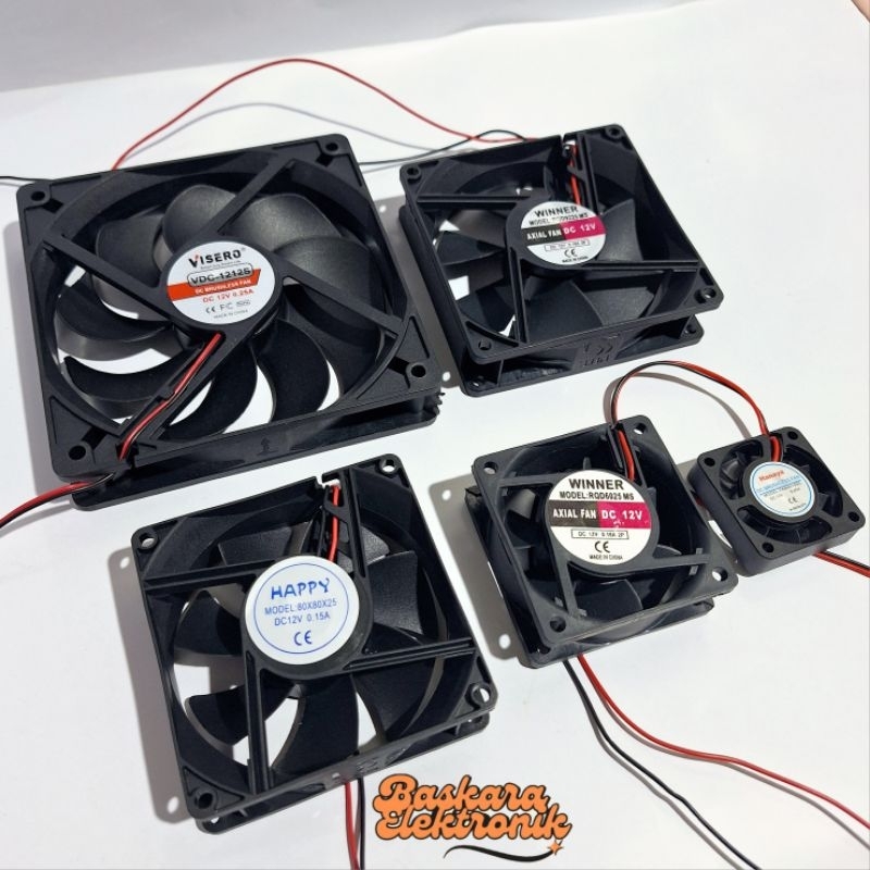 Jual KIPAS DC 12V 4X4 | 6X6 | 8X8 | 9X9 | 12X12 CM FAN DC | Shopee Indonesia