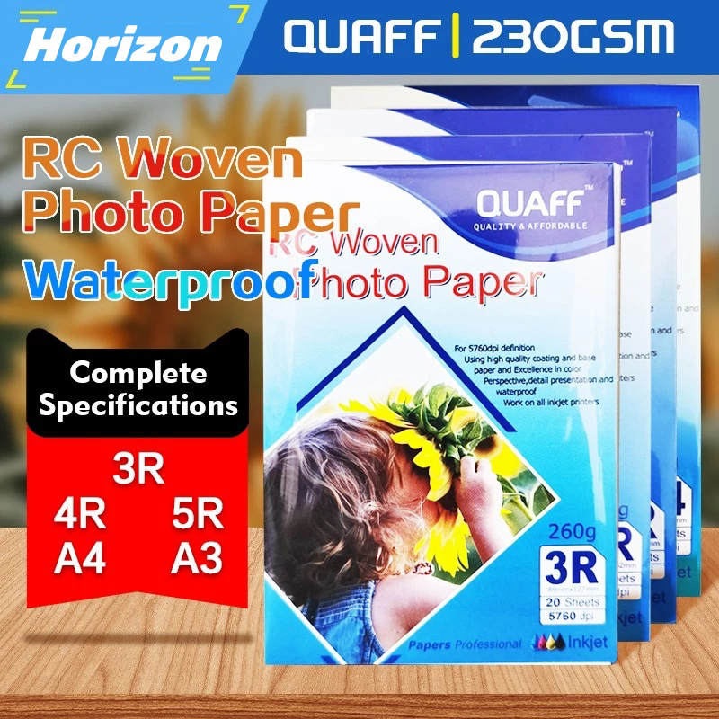 Jual Kertas Foto Woven RC Quaff (A4 | 5R | 4R | 3R) 260gsm 20 Lembar ...