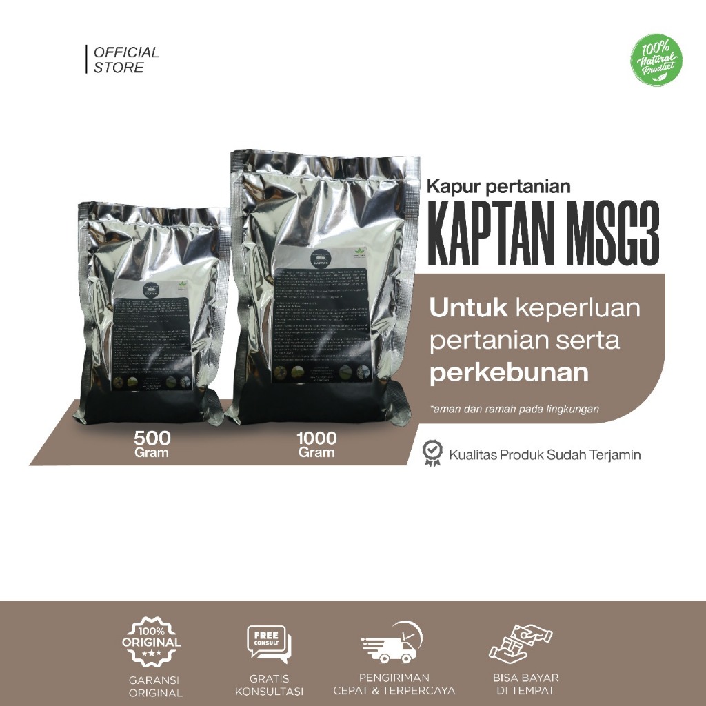 Jual KAPTAN (Kapur Pertanian) MSG 3 - 1000gr - 500gr | Shopee Indonesia