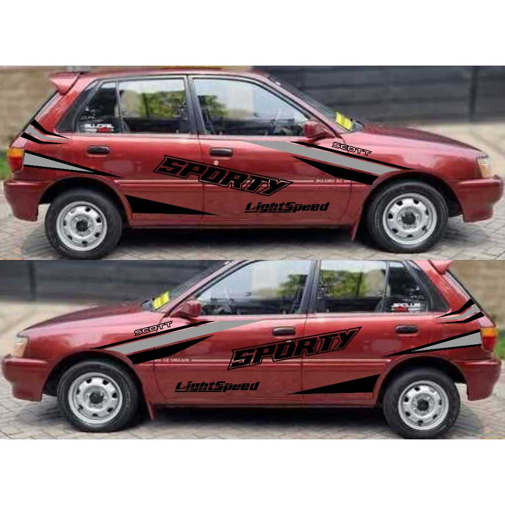 Jual 0142 cutting sticker mobil toyota starlet desain terbaru | Shopee ...