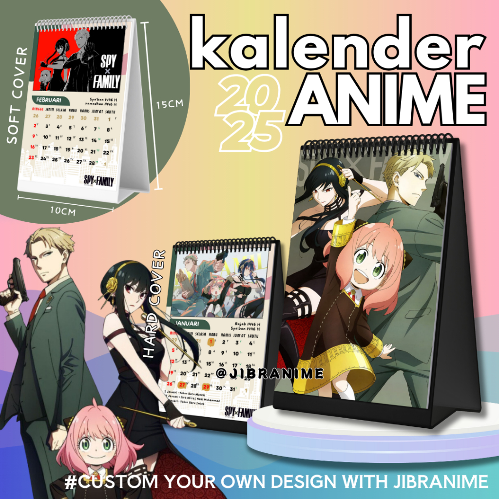 Jual Calendar / kalender meja 2025 anime Spy X Family / Custom kalender ...
