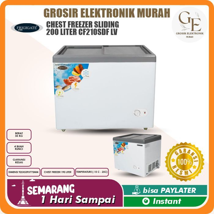 Jual Chest Freezer Frigigate Sliding 184 Liter CF210SDF LV / CF 210 SDF ...