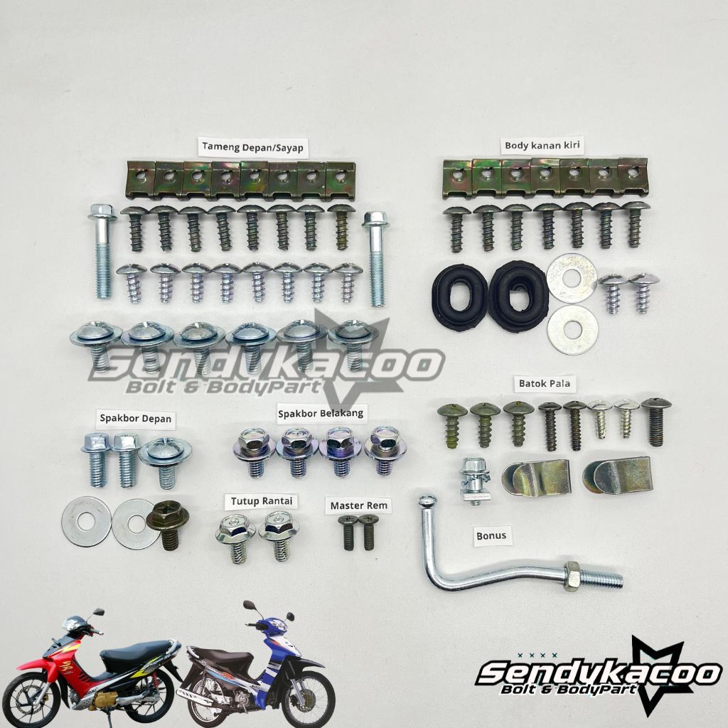 Jual Baut body Shogun 125 Full set / Baut Shogun 125 SP Full body | Shopee Indonesia