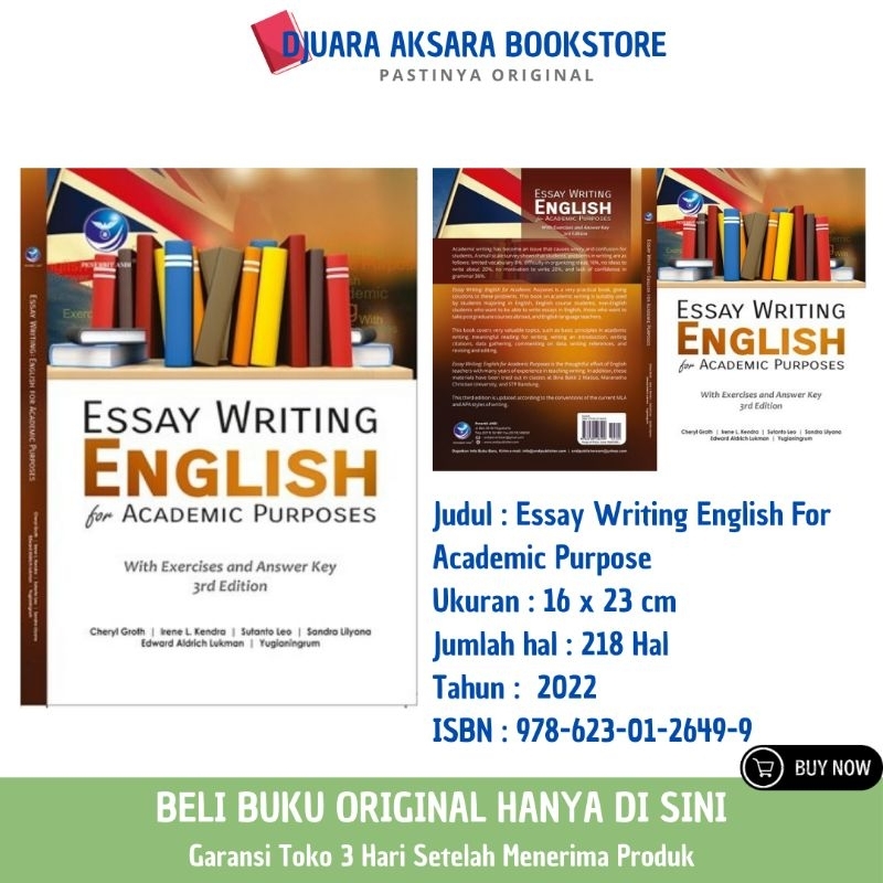 Jual Essay Writing English for Academic Purpose (Menulis Esai Bahasa ...