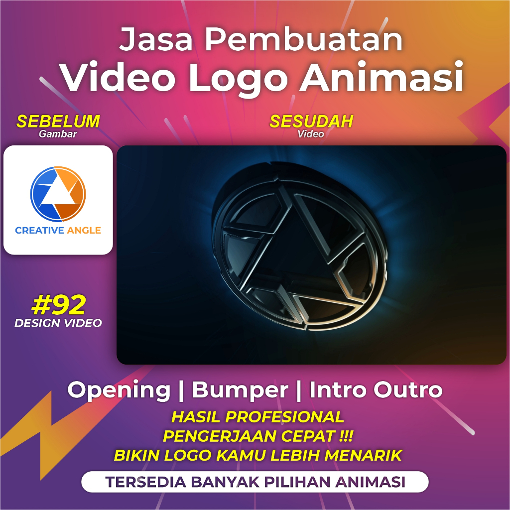 Jual Jasa Pembuatan Video Animasi Opening Intro Outro Logo UMKM Perusahan Organisasi Instansi ...