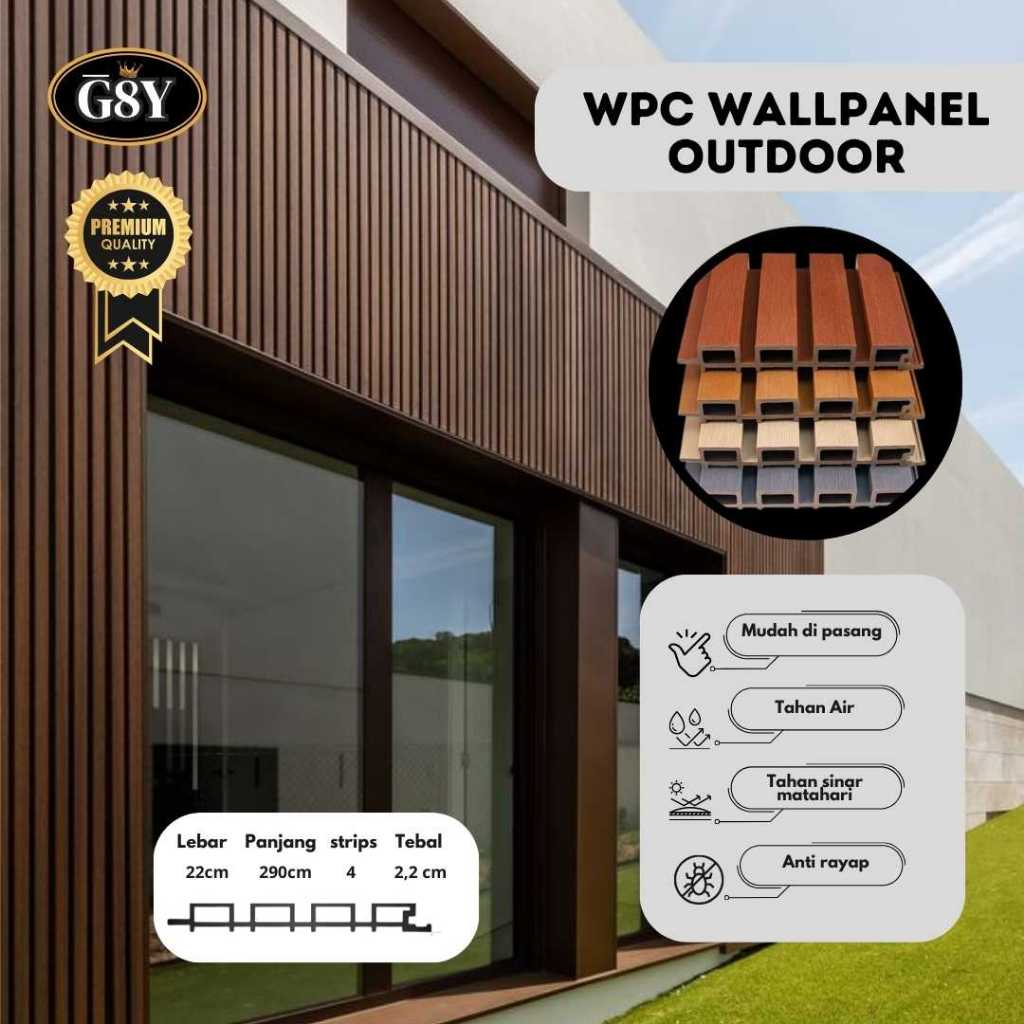 Jual WPC Outdoor Wood Panel Kisi Kisi WallPanel Outdoor Dinding /Pagar ...