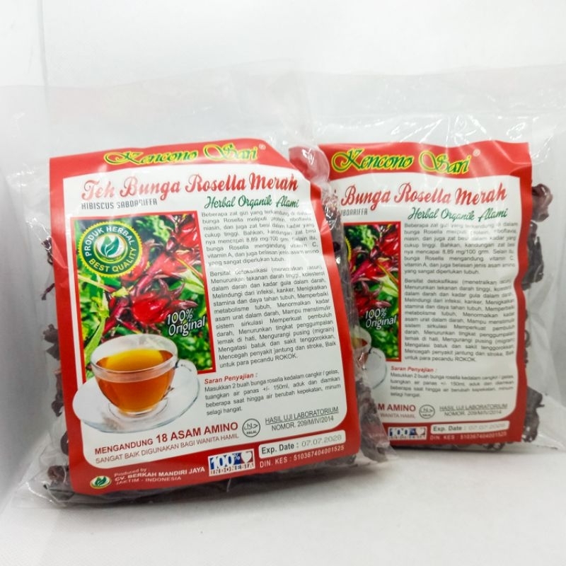 Jual Teh Bunga Rosella MERAH Rosela MERAH 100 gram KENCONO SARI ...