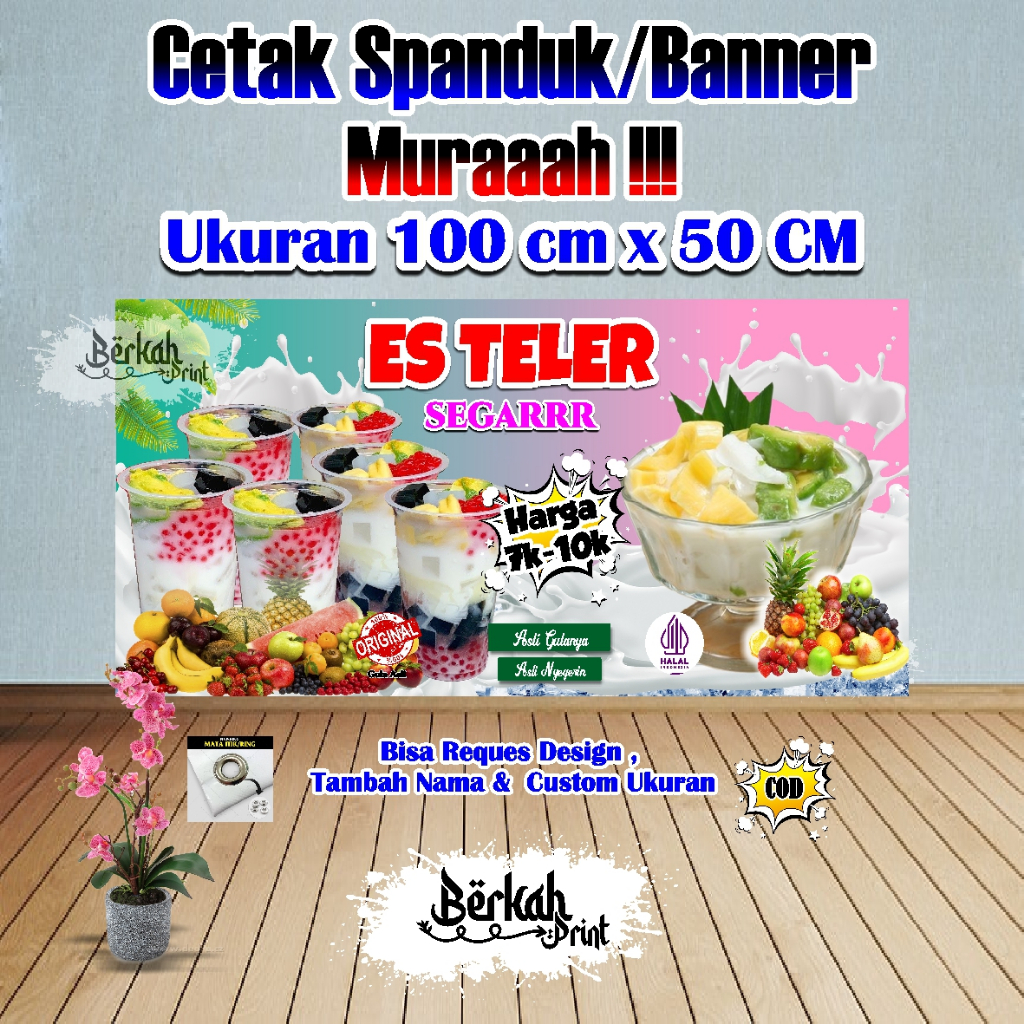 Jual Spanduk Banner Es Teler Ukuran 100 cm x 50 cm | Shopee Indonesia