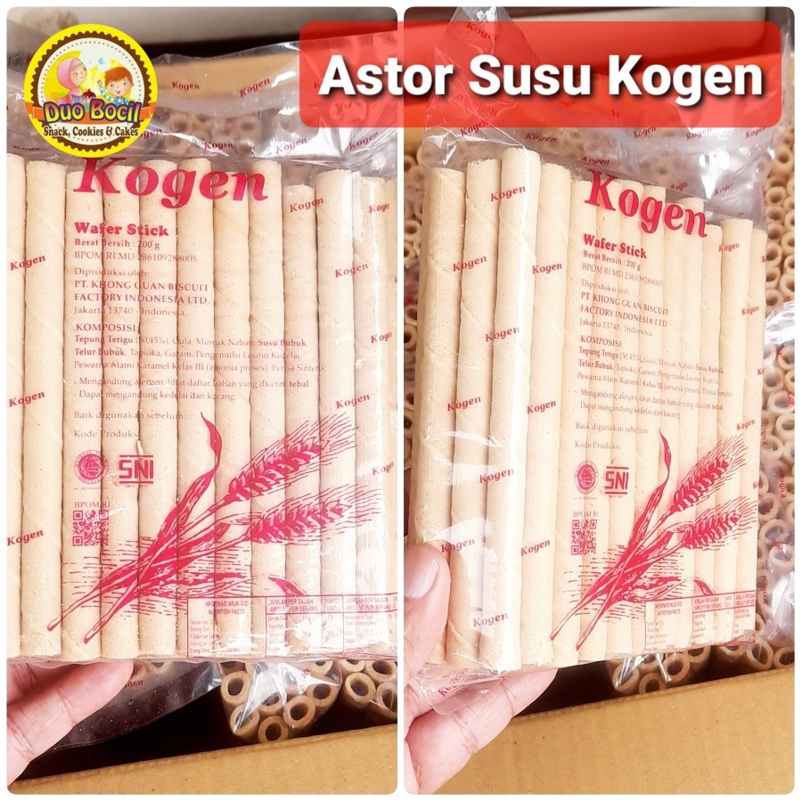 Jual KOGEN Wafer Stick Susu Polos 200 Gram / Astor Khong Guan - Duo ...