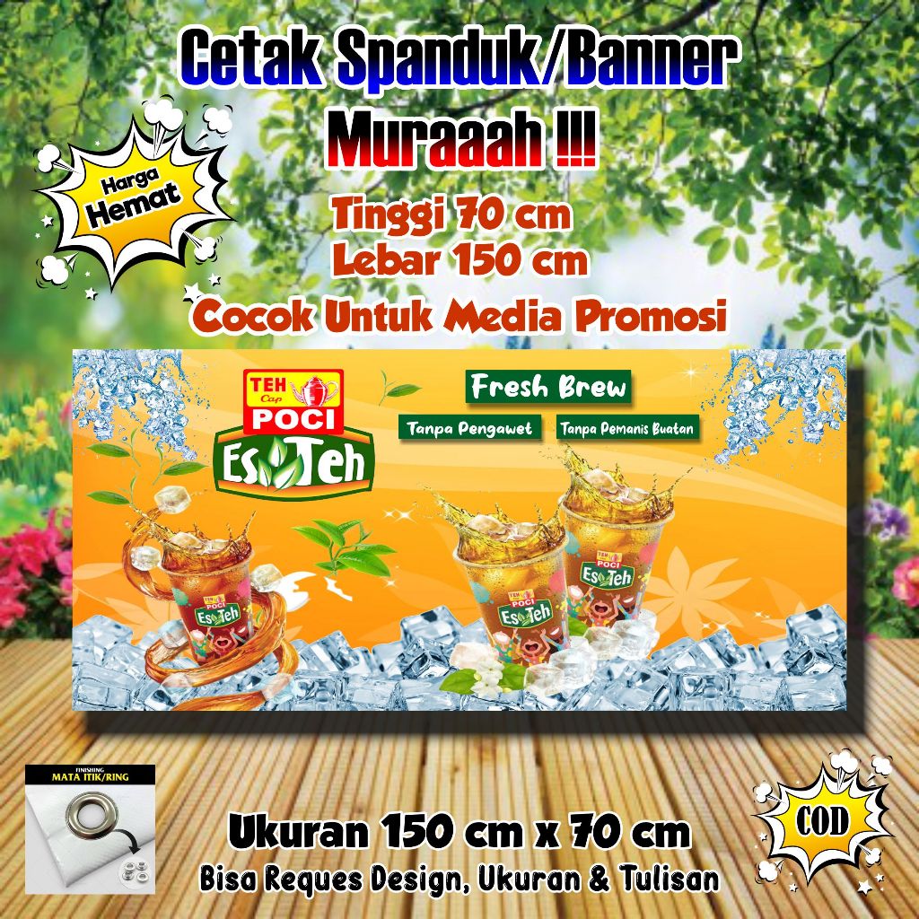 Jual Spanduk Banner Es Teh Poci Ukuran 150 cm x 70 cm | Shopee Indonesia