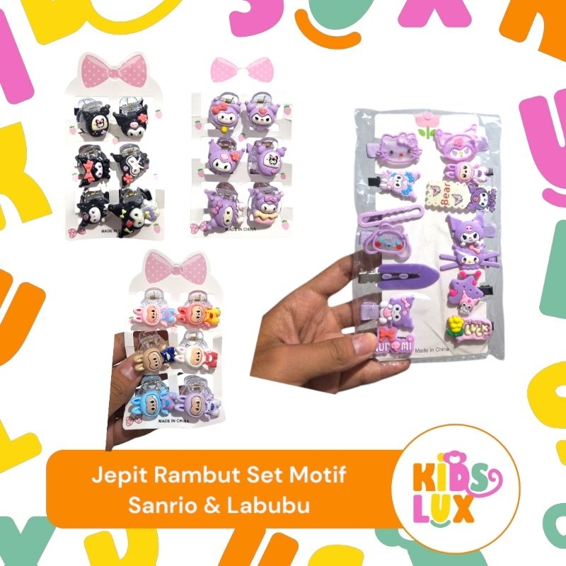 Jual Jepit Rambut Set Anak Motif Kuromi, Hello Kitty, Cinnamoroll ...