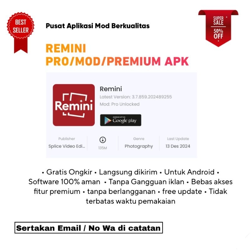 Jual REMINI APK PRO/MOD/PREMIUM | Shopee Indonesia