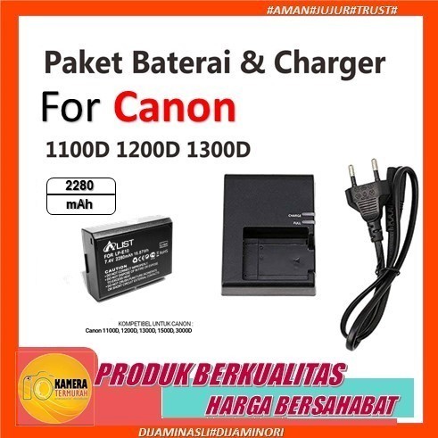 Jual Paket Baterai Charger Canon EOS 1500D 3000D 2000D 4000D 1300D ...