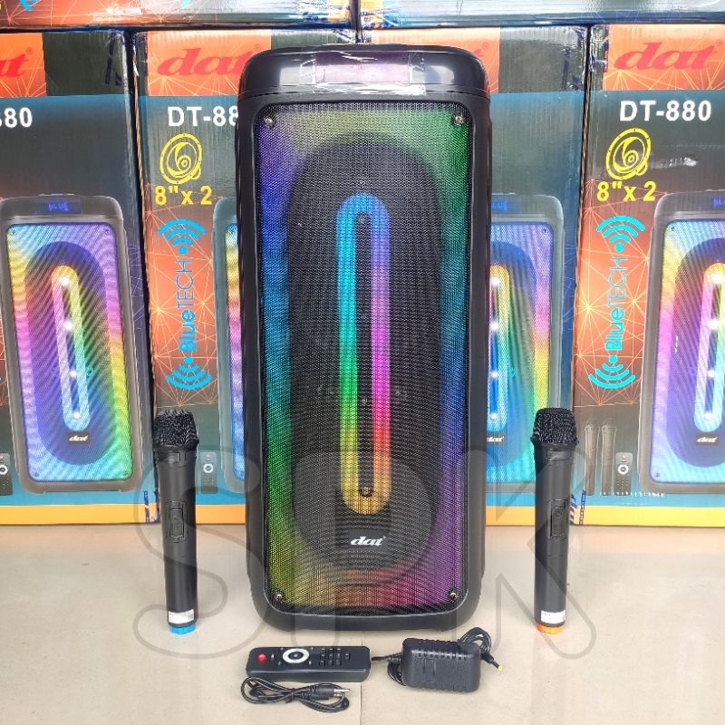 Jual Speaker Portable DAT DT 880 8 inch 2 Mic Wireless | Shopee Indonesia